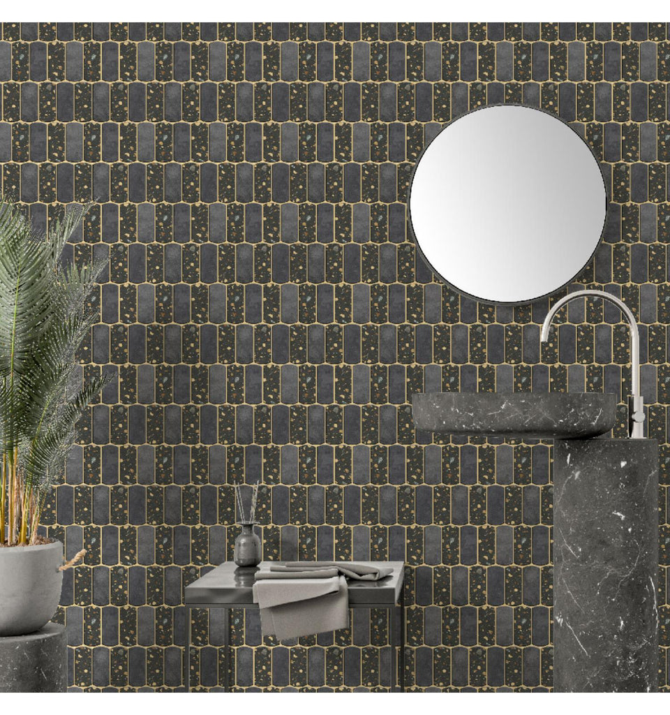 Black Capsule Peel and Stick Wall Tile | Kitchen Backsplash Tiles | Se ...