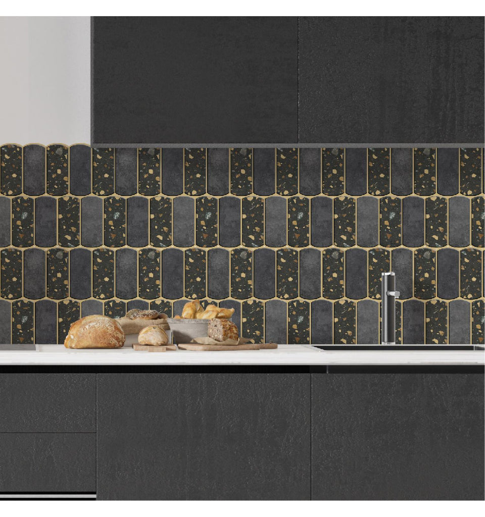 Black Capsule Peel and Stick Wall Tile | Kitchen Backsplash Tiles | Se ...