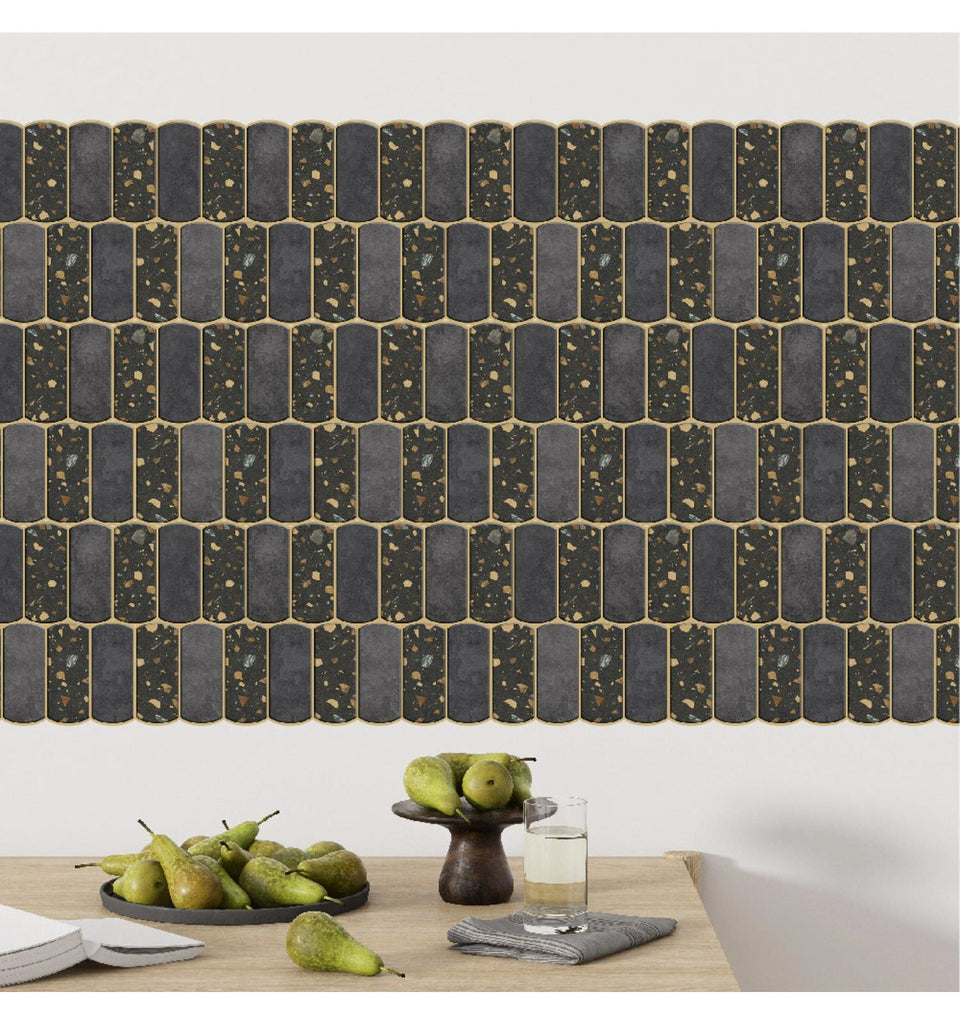 Black Capsule Peel and Stick Wall Tile | Kitchen Backsplash Tiles | Se ...