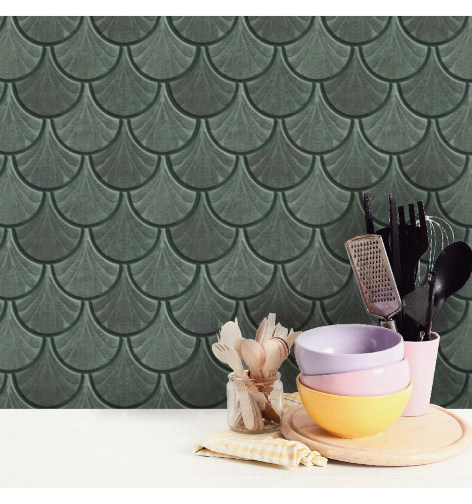 Vintage Fern Sage Green Peel and Stick Wall Tile | Kitchen Backsplash ...