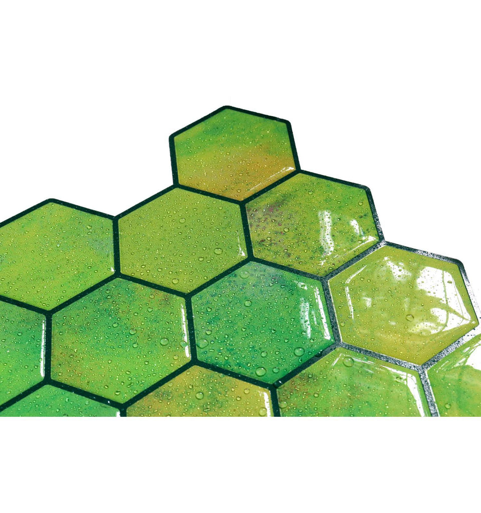 Green Peel and Stick Backsplash Tile | Backsplash Hexagon Tile ...