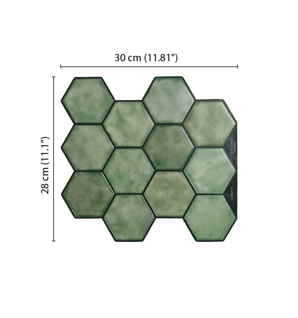 Sage Green Peel And Stick Wall Tile | Hexagon Kitchen Backsplash Tiles ...