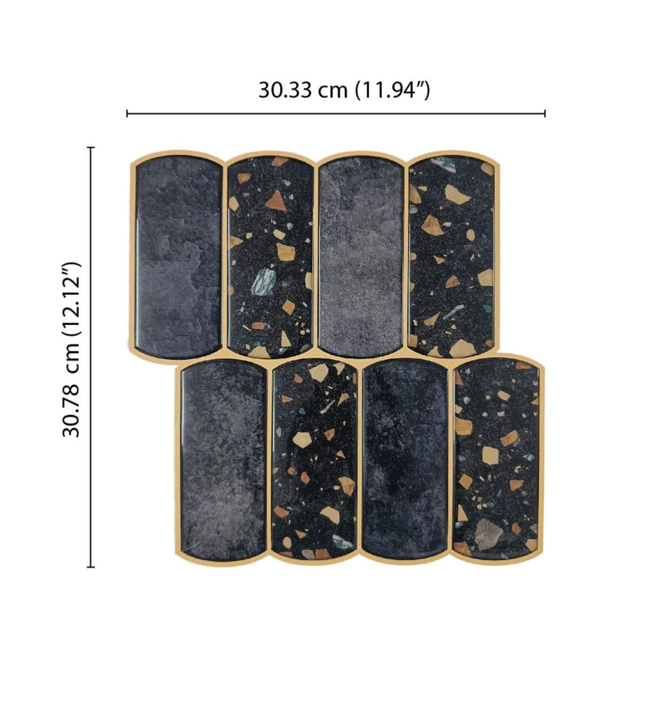 Black Capsule Peel and Stick Wall Tile | Kitchen Backsplash Tiles | Se ...