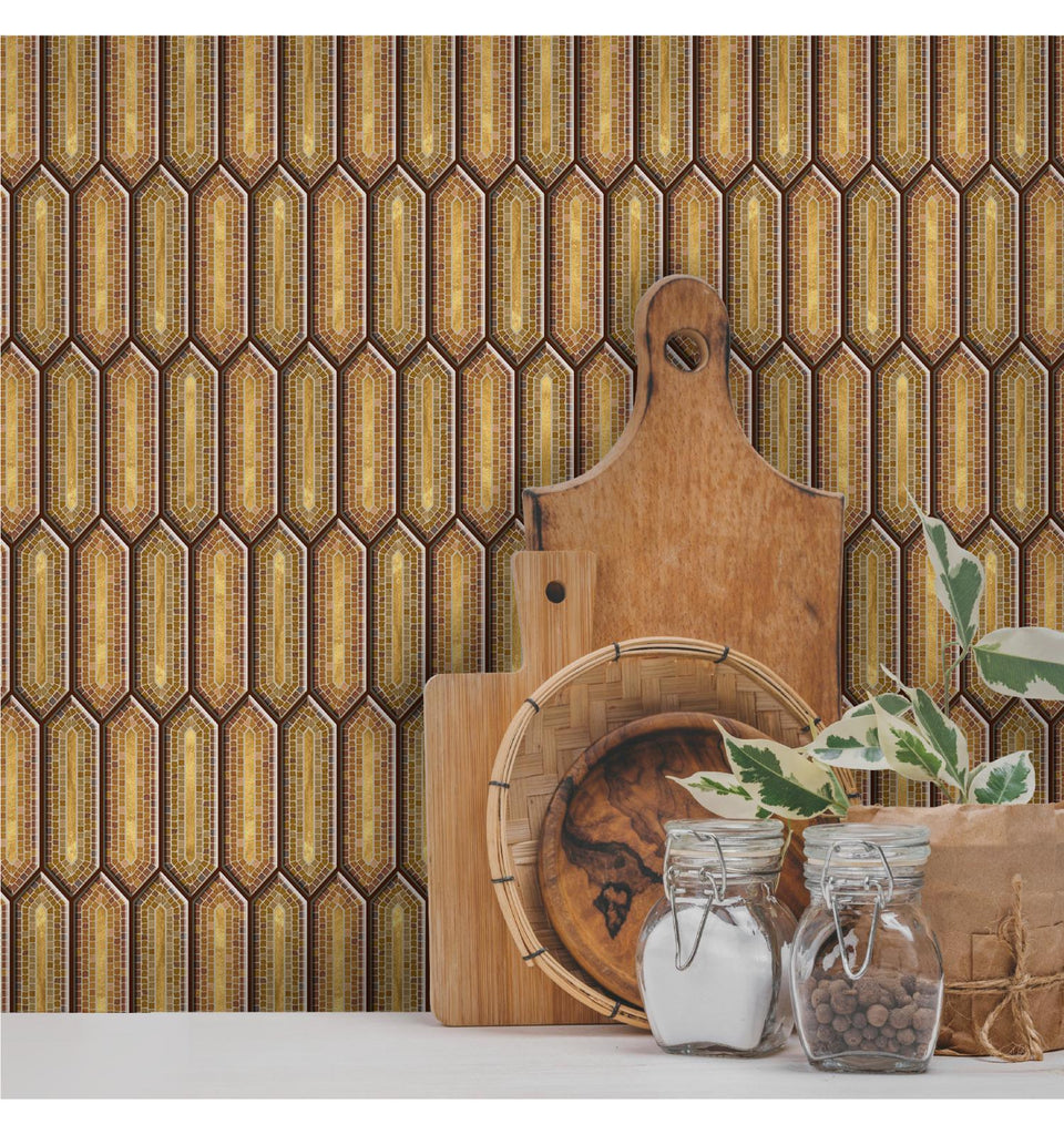 Yellow Hexagon Peel And Stick Wall Tile | Kitchen Backsplash Tiles ...