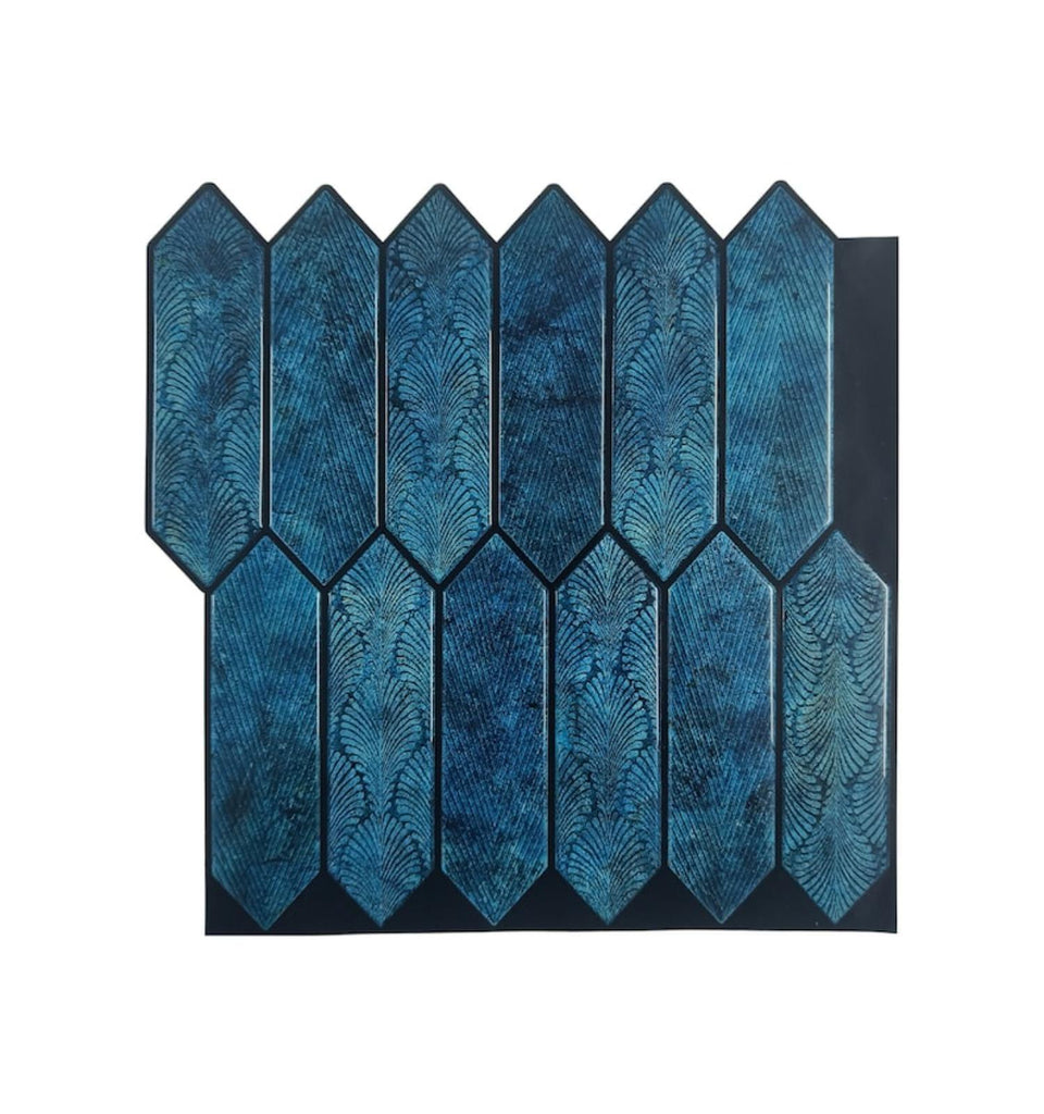 Crayon Blue Long Hexagon Peel And Stick | Self-Adhesive Tiles – Mosaicowall