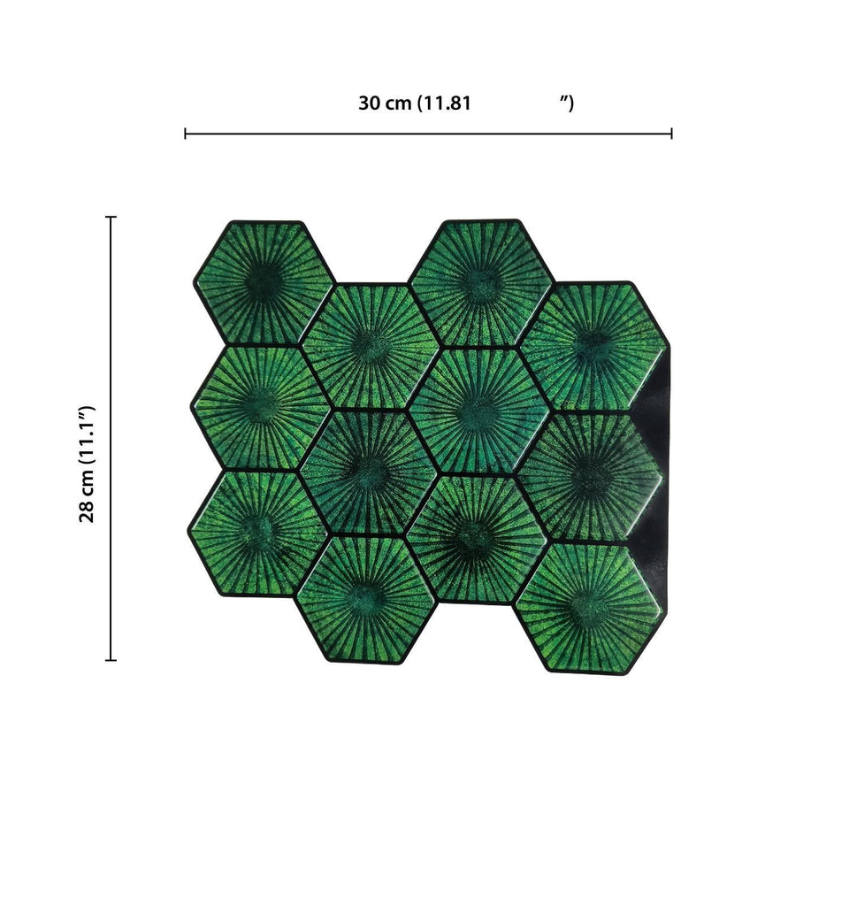 Forest Green Peel And Stick Wall Tile | Hexagon Kitchen Backsplash ...