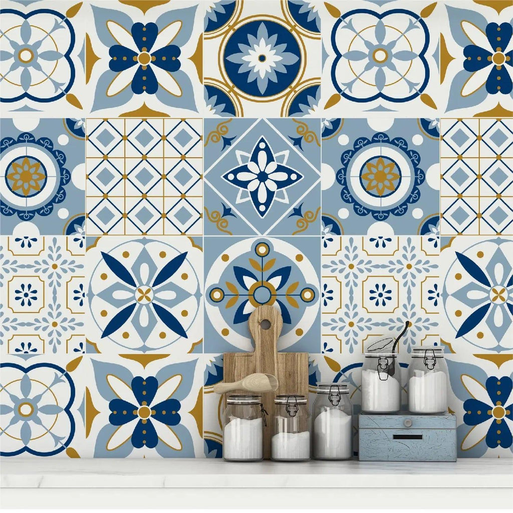 Blue Talavera Tile Stickers – Mosaicowall
